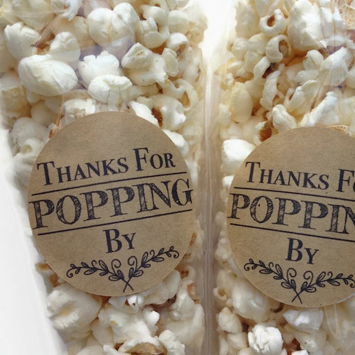 Thanks for Popping By Personalized Popcorn Favor Stickers - Etsy