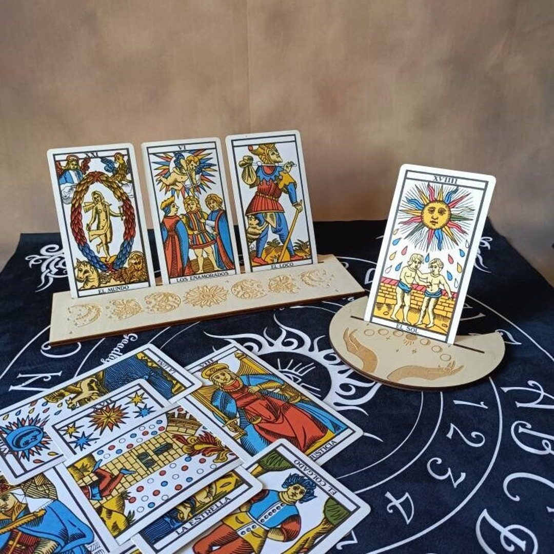 Wooden Tarot Card Holder Rectangle Wood Display Stand Witch - Etsy