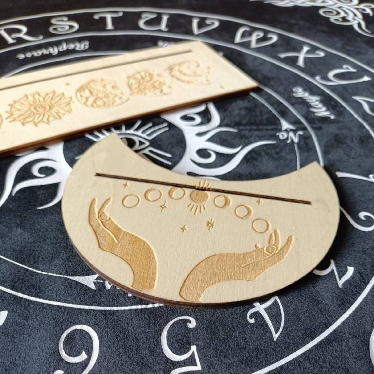 Wooden Tarot Card Holder Rectangle Wood Display Stand Witch - Etsy