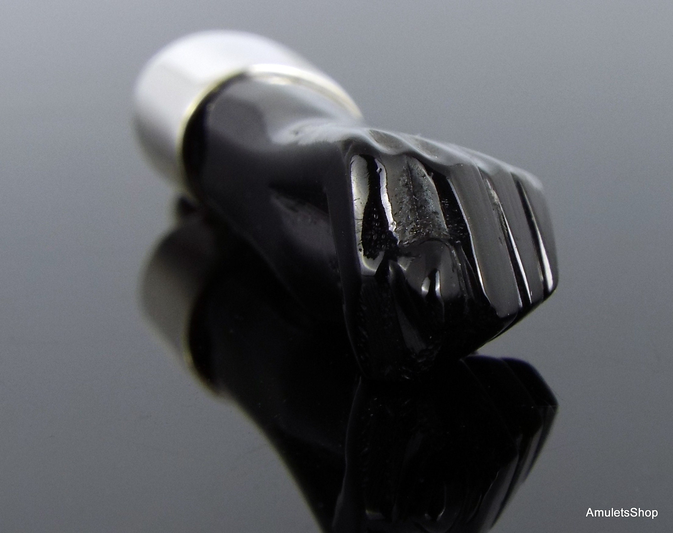 Figa Natural Jet Azabache & Silver Pendant Handmade in | Etsy