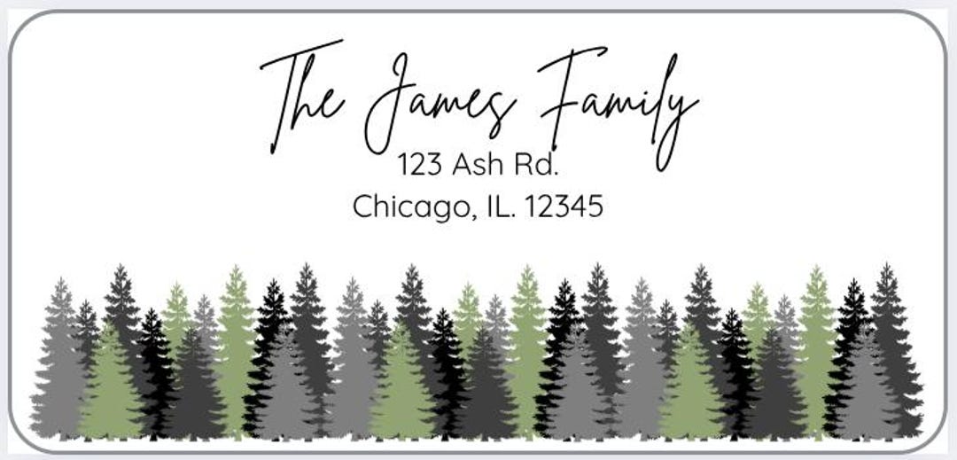 Editable Evergreen Return Address Label - Etsy