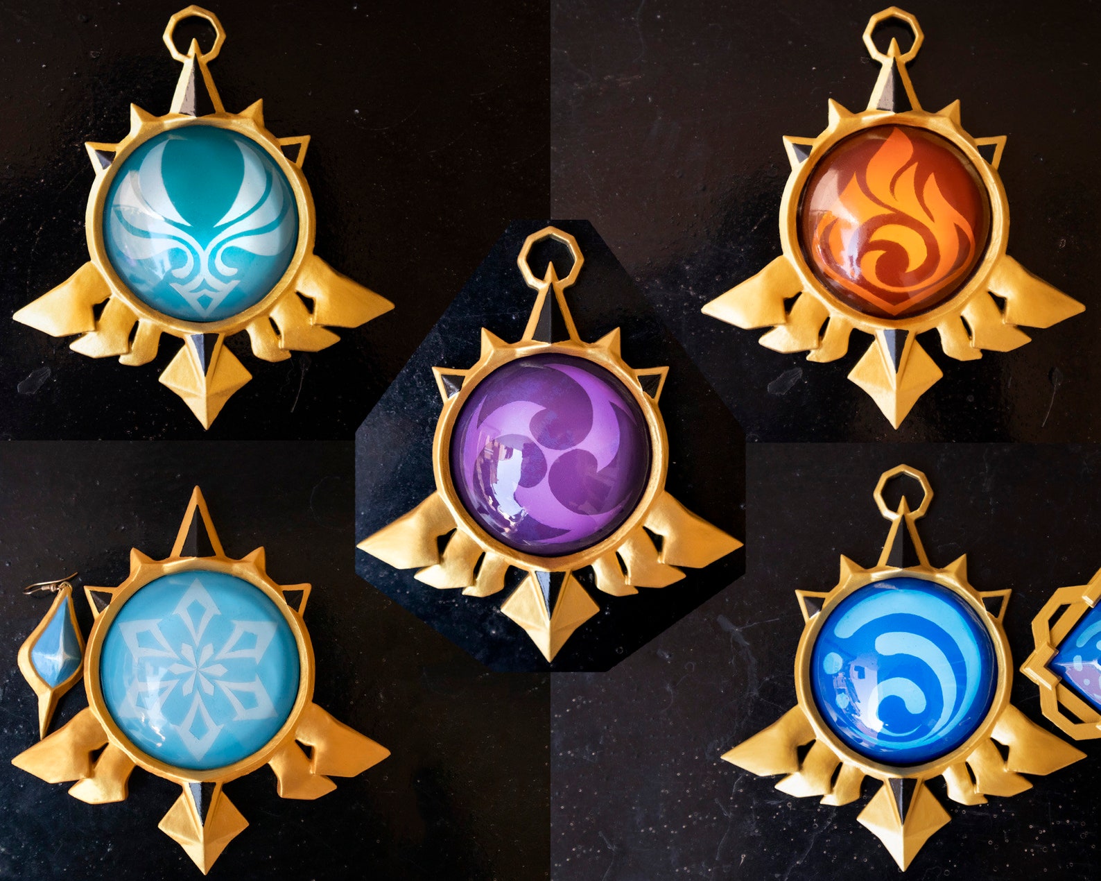 Genshin Impact Mondstadt Visions Pyro Anemo Hydro Geo Electro Cryo ...