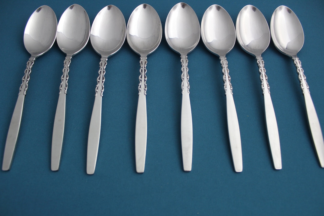 8 Place Oval Soup Spoons Lyon International ALHAMBRA Stainless 7 1/8 ...