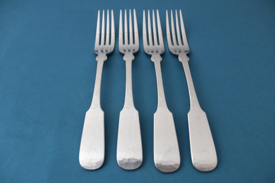 4 Dinner Forks Towle HAMMERSMITH Satin Stainless Germany LIGHT USE 8 1/ ...