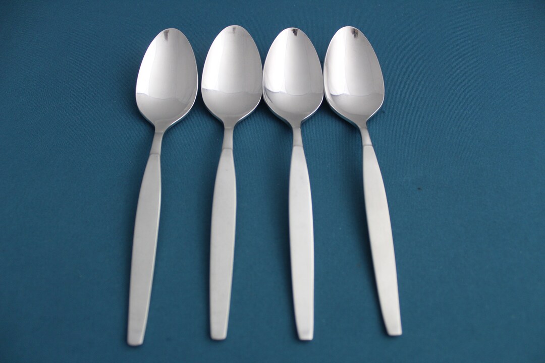 4 Teaspoons Oneida Community FROSTFIRE Stainless 6" - Etsy