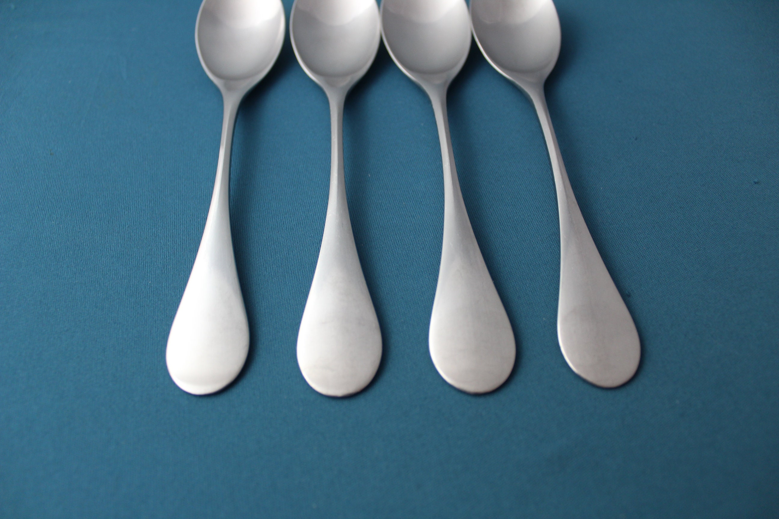 4 Place Oval Soup Spoons Hackman MANGO Satin 18/8 Stainless Finland ...