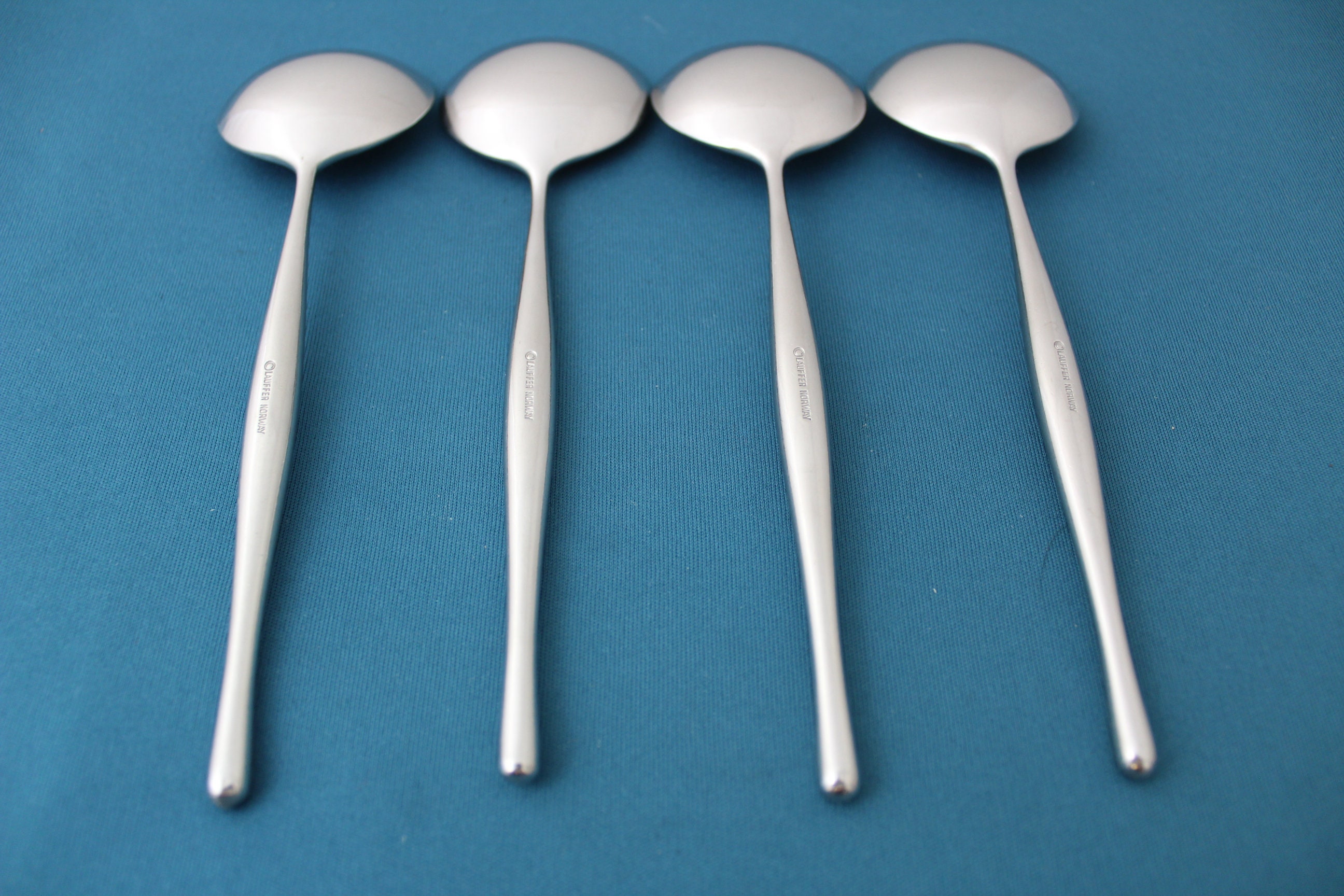 4 Round Soup Spoons Lauffer Towle DESIGN 3 Norway Stainless 7 1/8" - Etsy