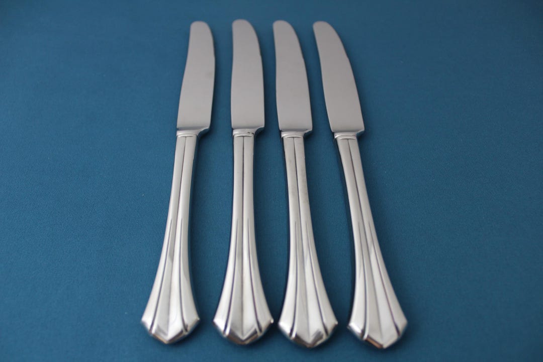 4 Dinner Knives Hollow Oneida Deluxe RUSHMORE Stainless LIGHT USE 9 1/2 ...
