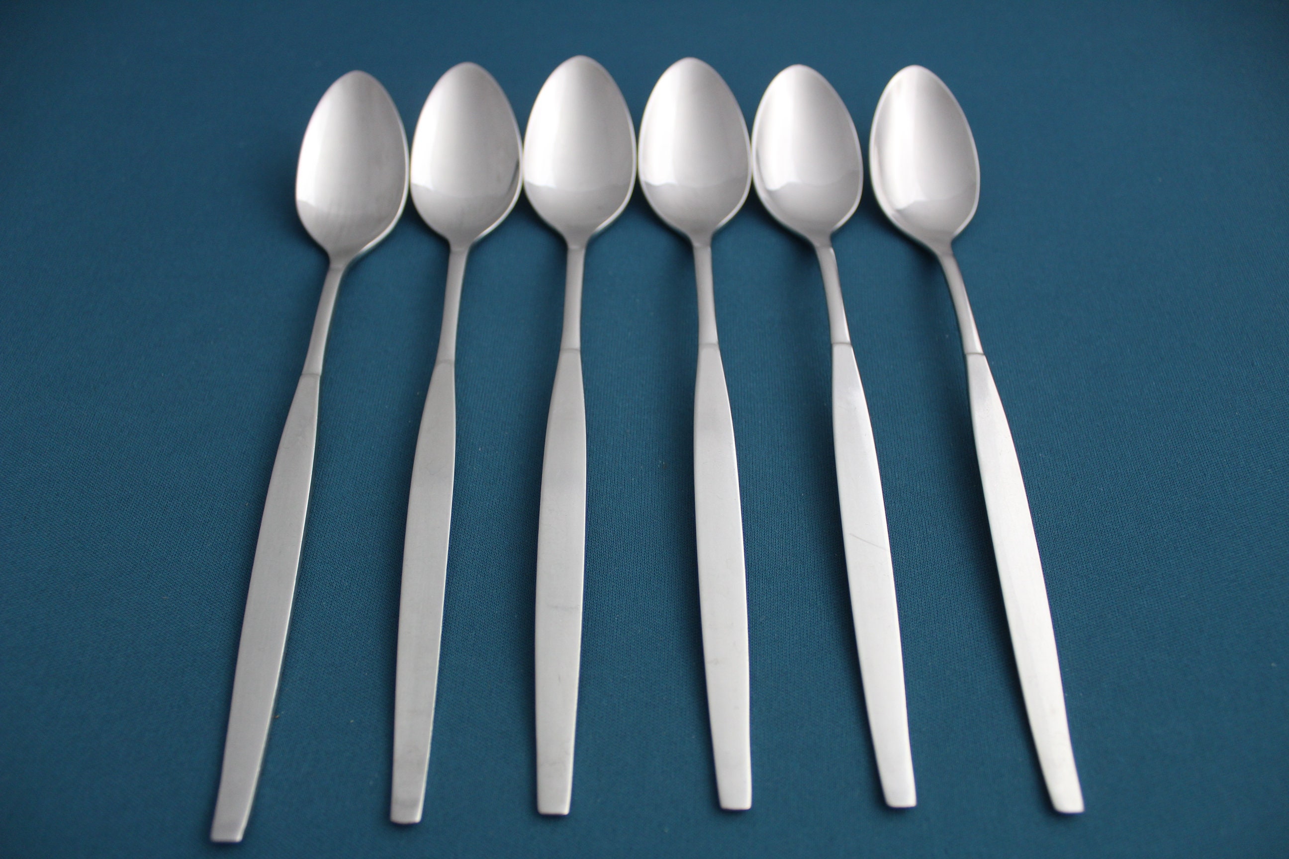 6 Iced Tea Spoons Oneida Community FROSTFIRE Stainless 7 1/2" - Etsy