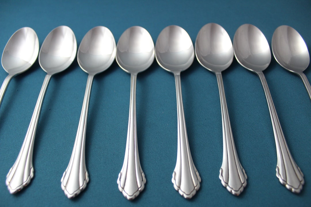 8 Place Oval Soup Spoons Oneida Community CLARETTE Stainless 6 7/8" - Etsy