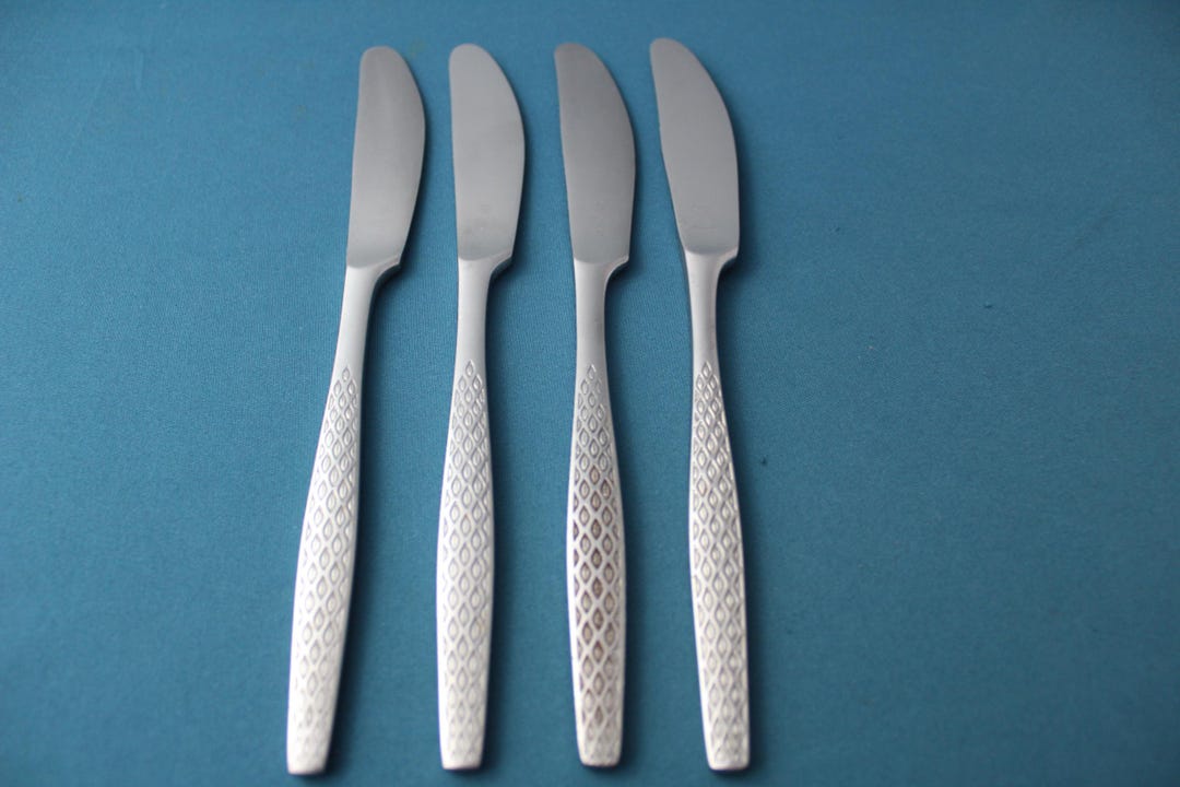 4 Dinner Knives Solid Dansk VARIATION IV No Black Accent Germany ...