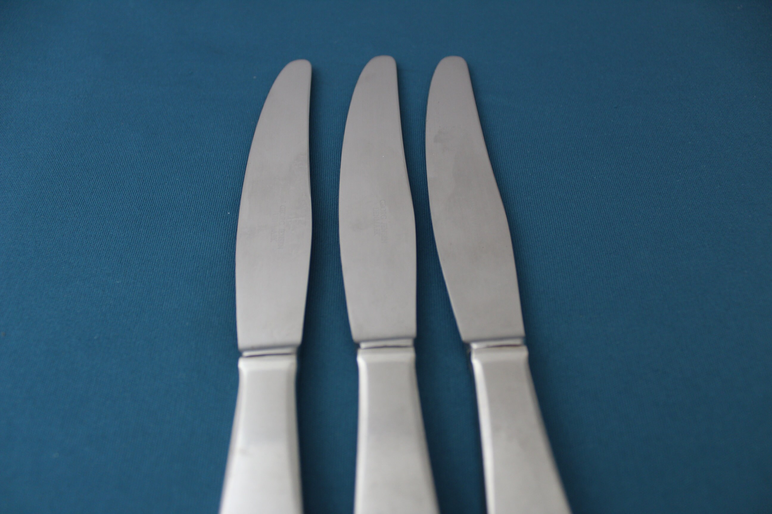 3 Long Handle Luncheon Knives Hollow Georg Jensen PLATA Denmark Stainless 9 1/8" - Etsy