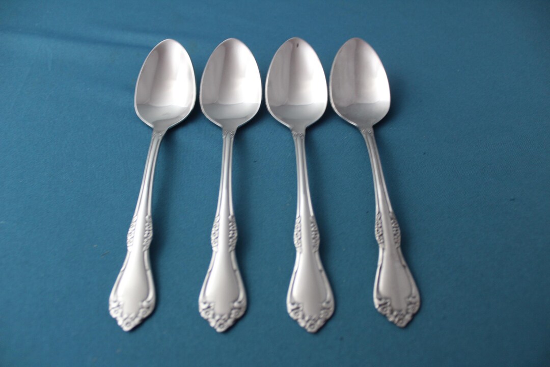 4 Teaspoons Oneida Wm A Rogers MANSFIELD AMADEUS - NEW Stainless 6" - Etsy