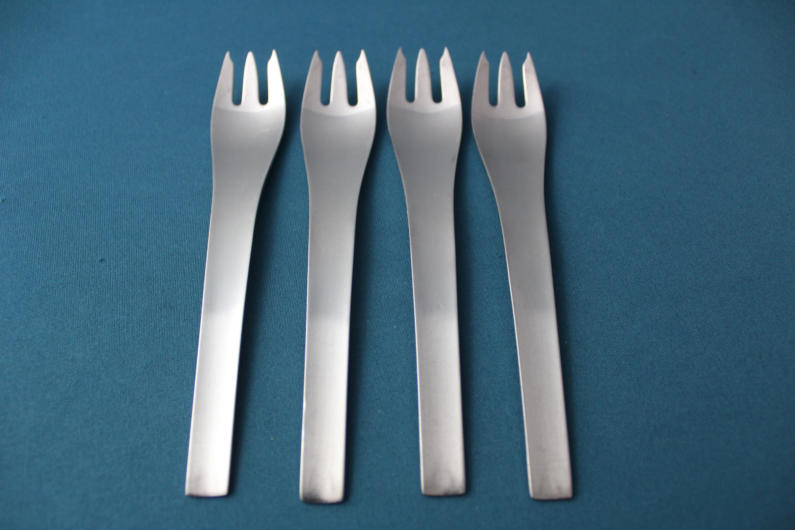 4 Pastry Forks Georg Jensen BLUE SHARK Satin Stainless Denmark 5 3/4 - Etsy