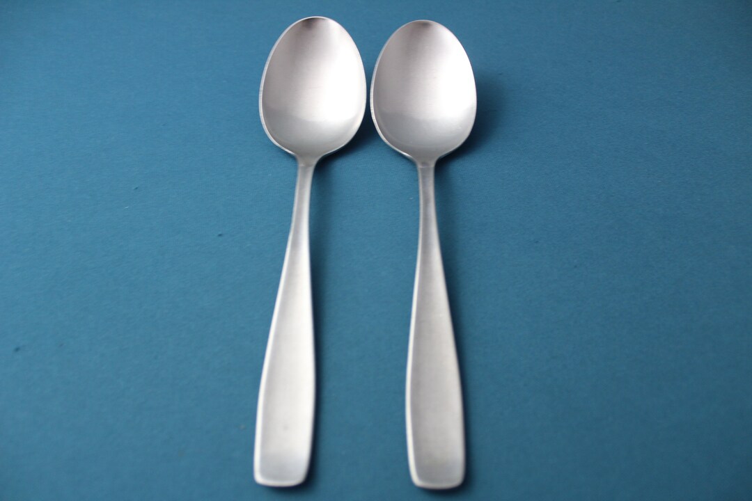 2 Tablespoon Serving Spoons WMF LINE Stainless Germany Triangle Mark 7 ...
