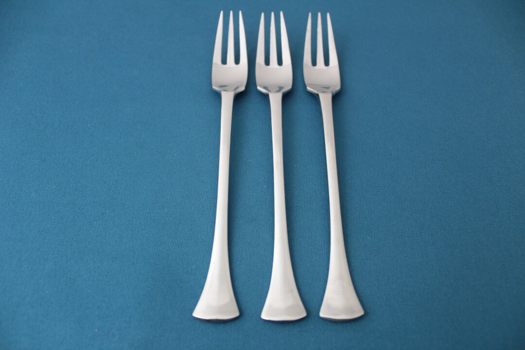 3 Salad Forks Dansk THISTLE Satin Stainless France 6 3/8" - Etsy