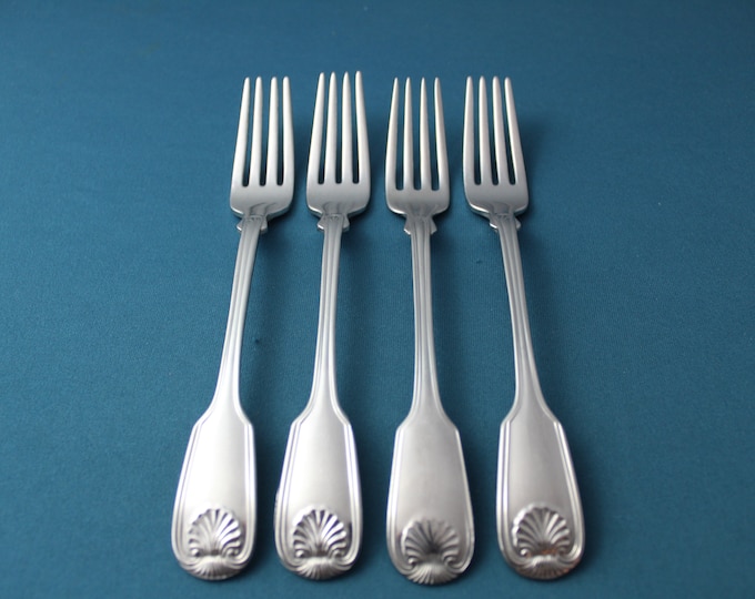 4 Dinner Forks Reed Barton COLONIAL SHELL I 1961 Stainless 7 1/4 - Etsy