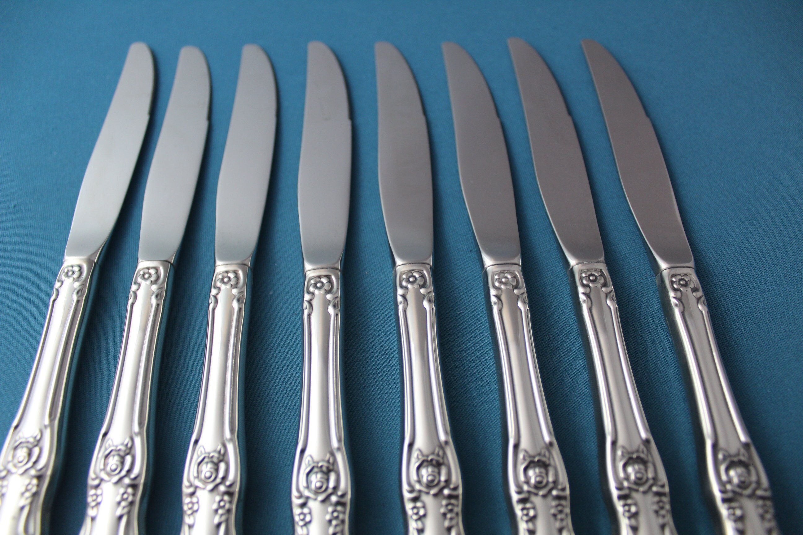 8 Dinner Knives Hollow Oneida WM A Rogers Premier PRESIDENT Stainless ...