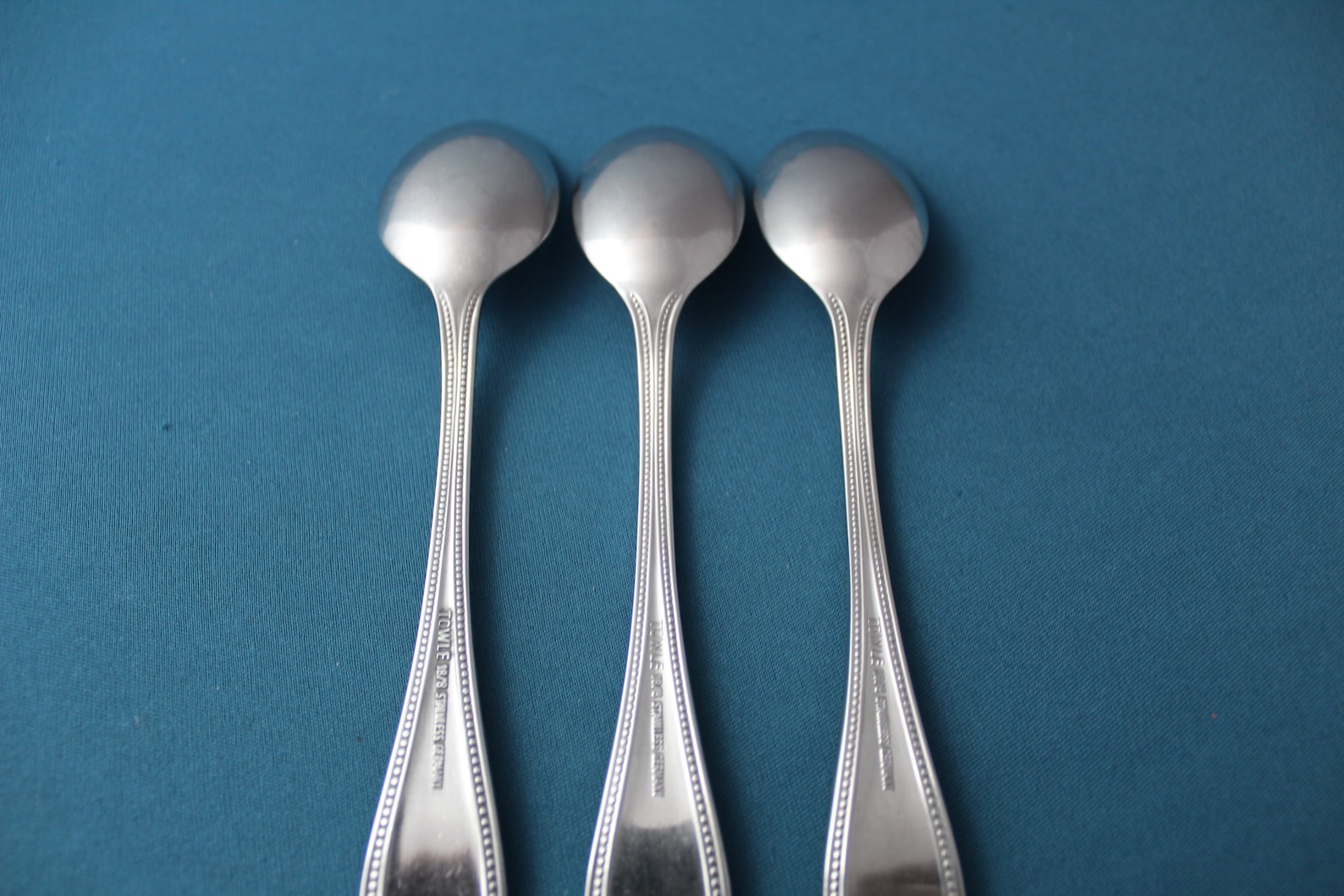 3 Teaspoons Towle BEADED ANTIQUE Satin 18/8 Stainless Germany 6 1/4" - Etsy