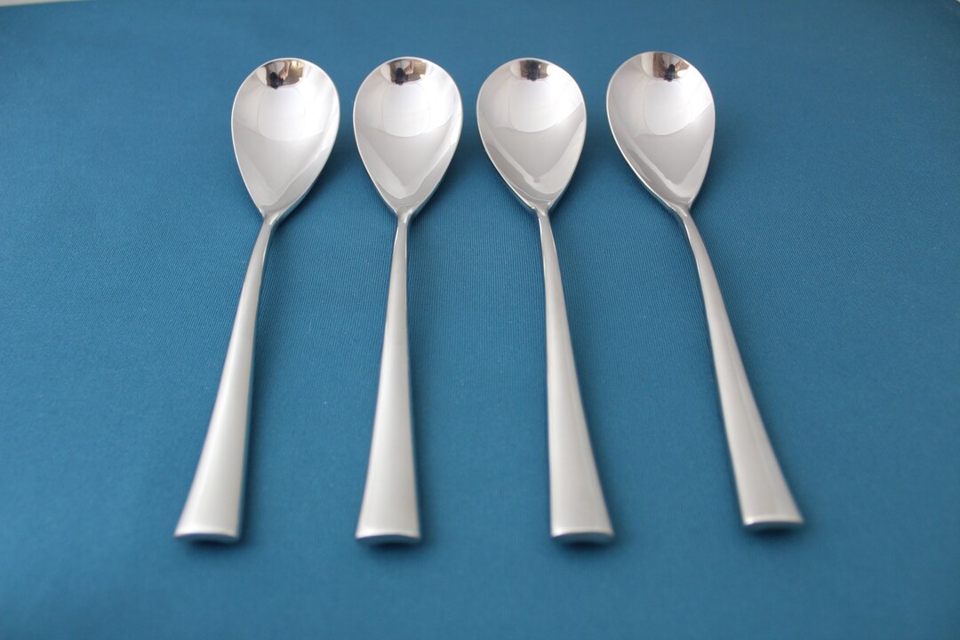 4 Place Oval Soup Spoons Supreme Cutlery Towle DESTINY 18/8 Stainless ...