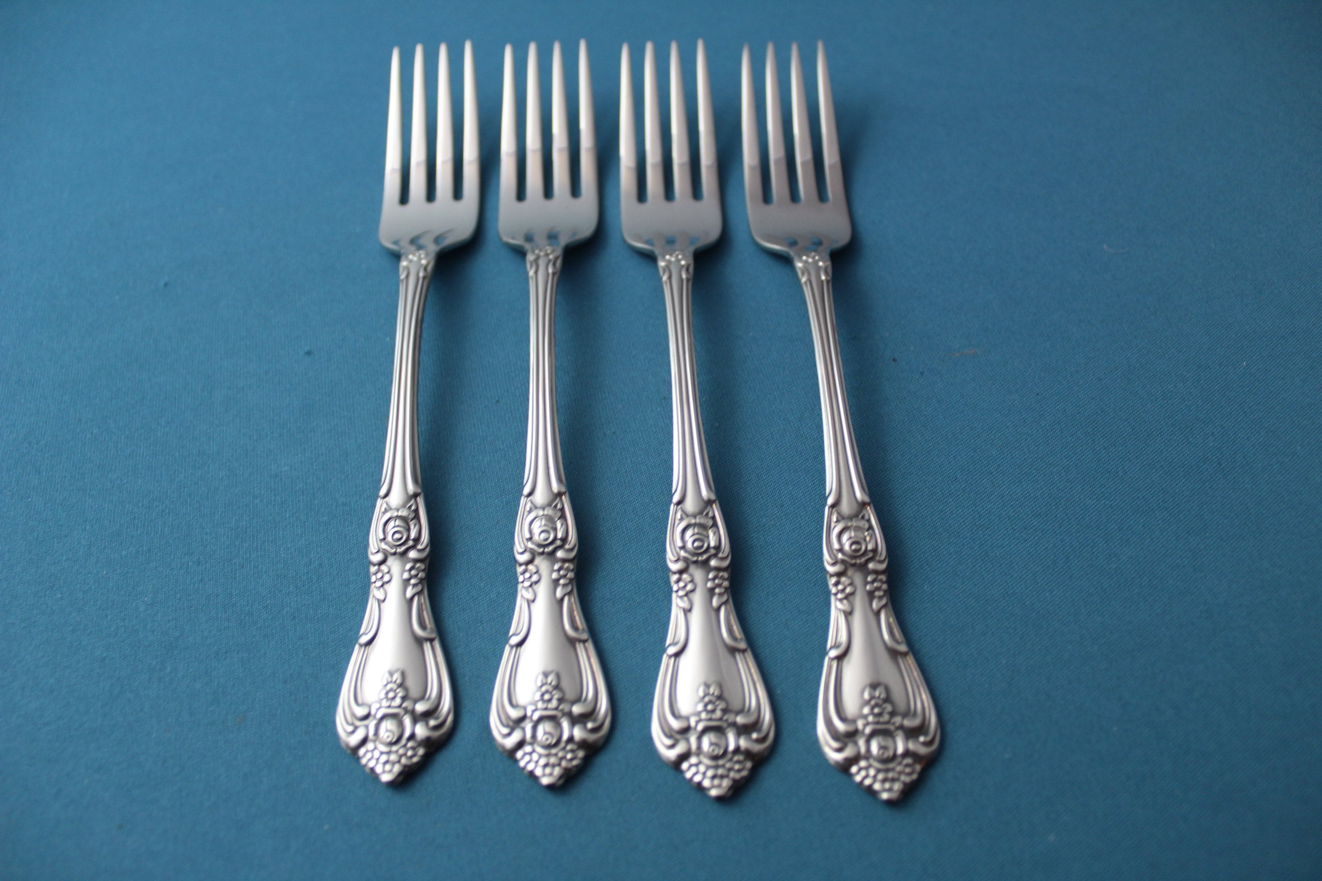 4 Dinner Forks Oneida WM A Rogers Premier PRESIDENT Stainless NEW 7 1/4 ...