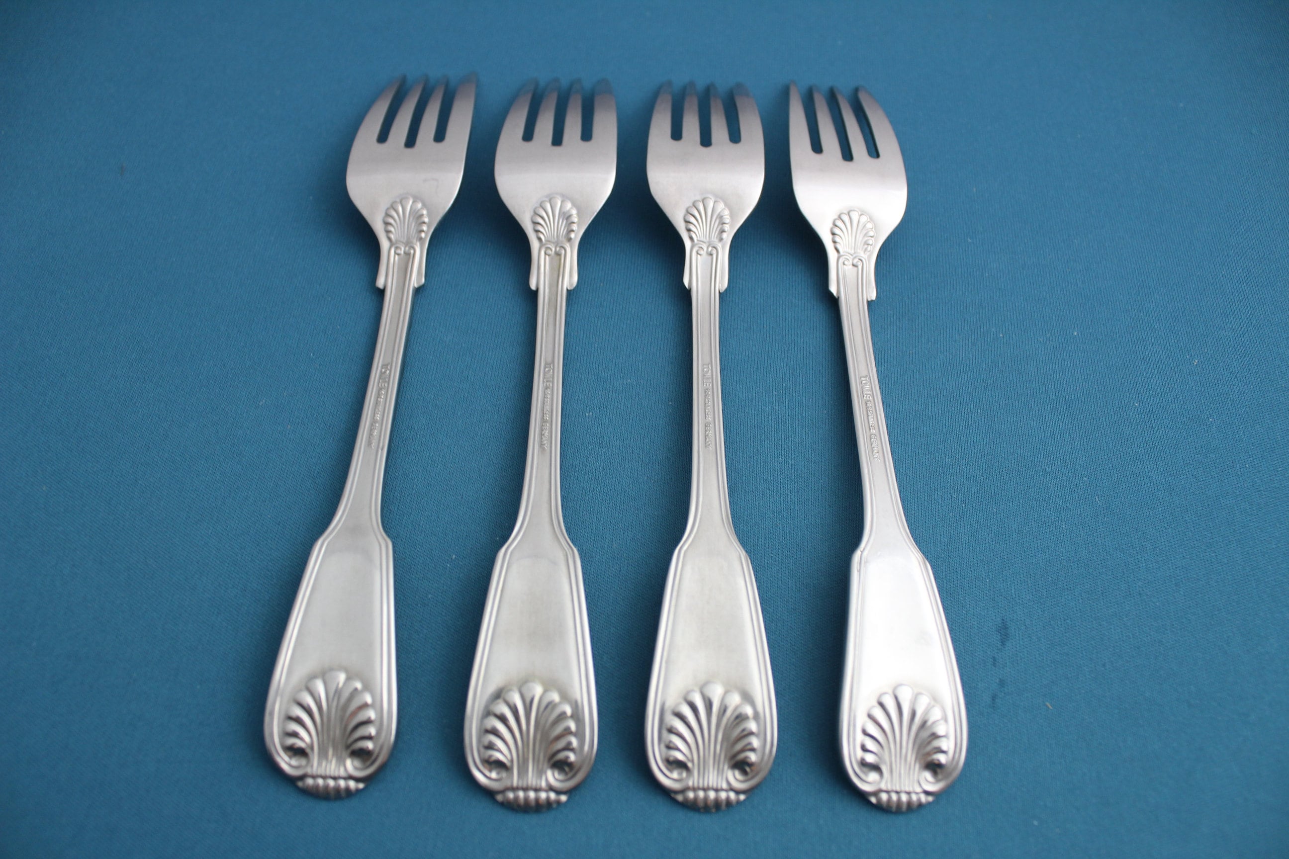 4 Salad Forks Towle LONDON SHELL 18/8 Stainless Germany 7 1/8 - Etsy
