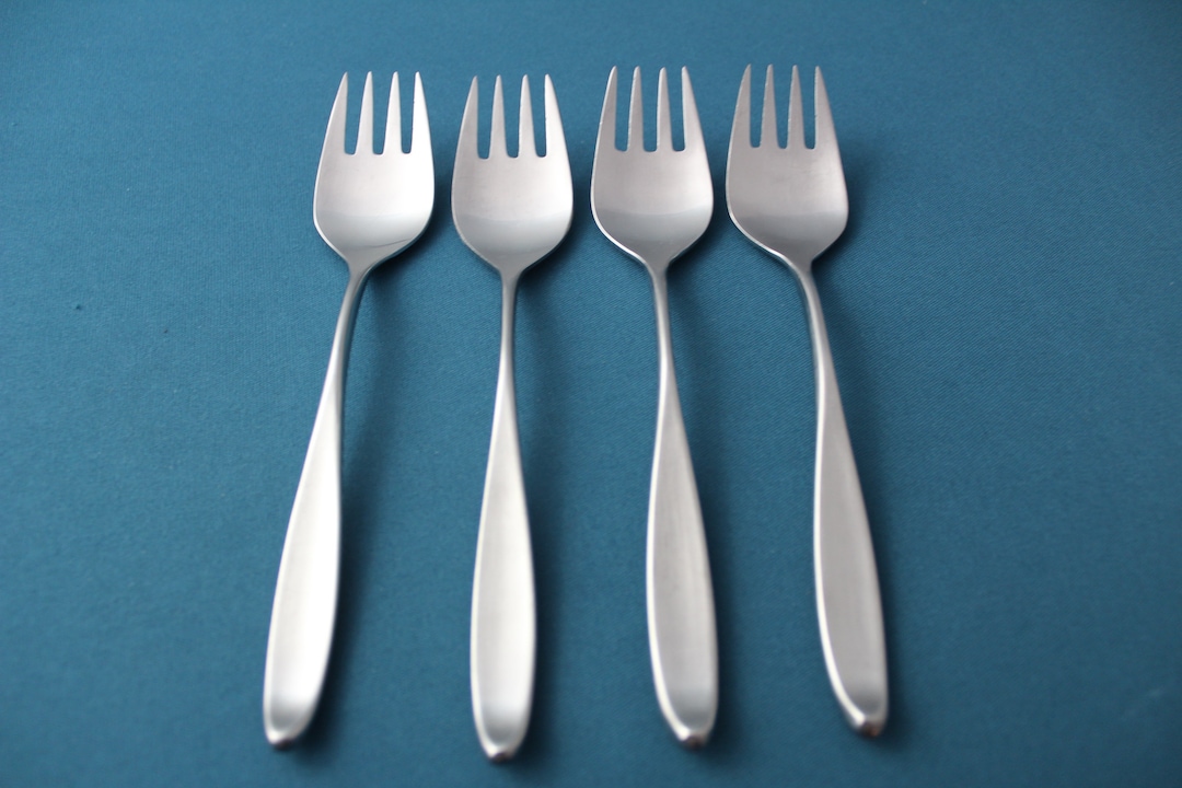 4 Salad Forks Lauffer DESIGN 2 Satin Stainless Germany 6 1/4" - Etsy