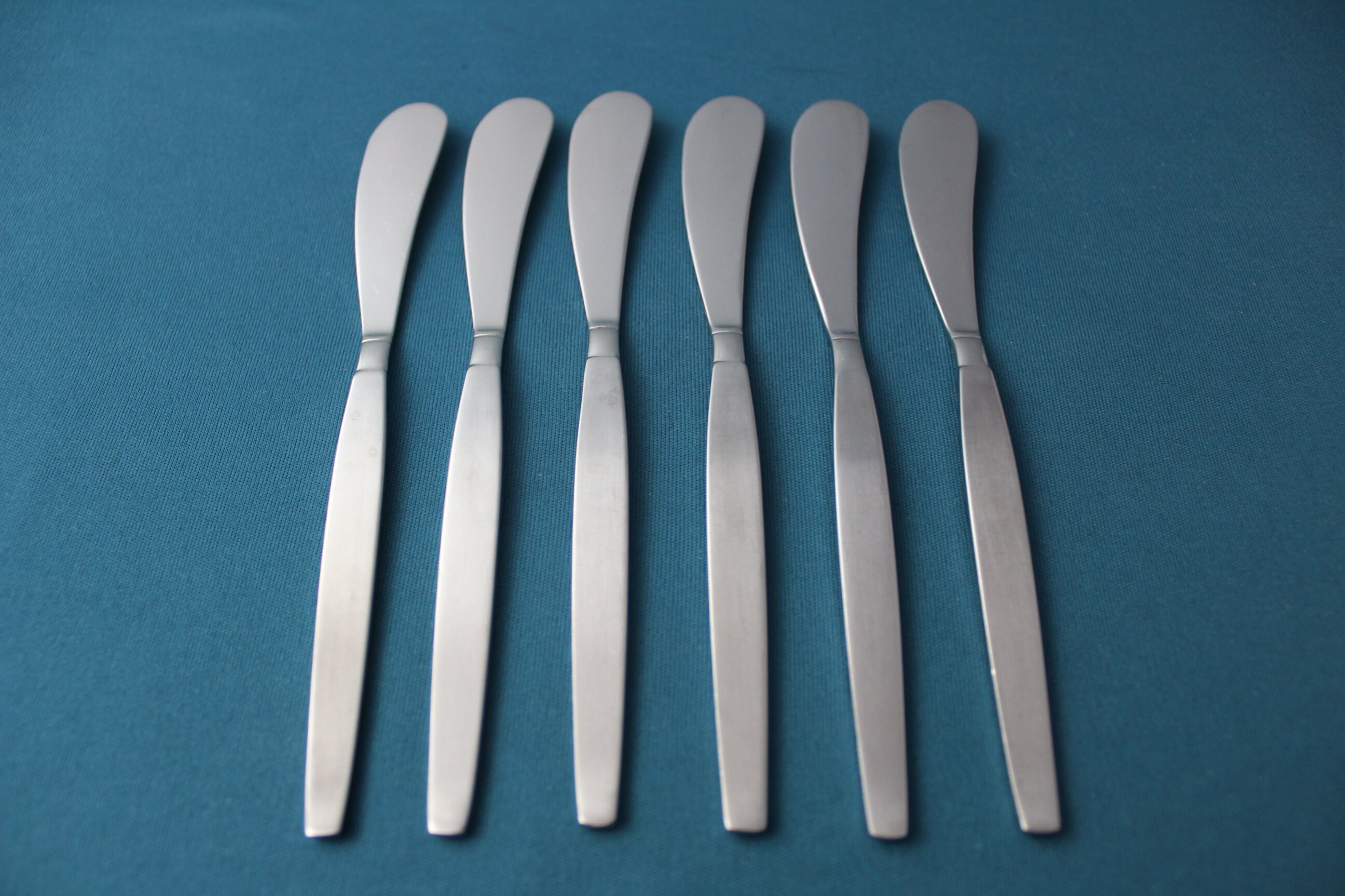 6 Flat Handle Paddle Butter Spreaders Oneida Community FROSTFIRE ...