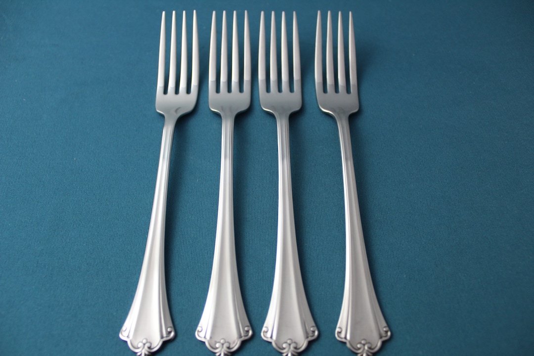 4 Dinner Forks Oneida Deluxe ANTICIPATION Stainless 7 1/2" - Etsy