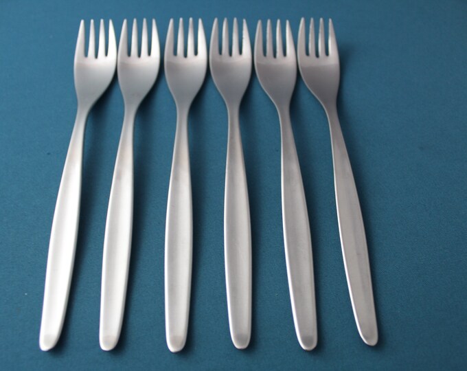 6 Dinner Forks WMF Cromargan LAUREL Triangle Stainless Germany 7 1/2 ...
