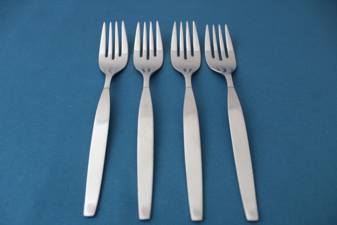 4 Salad Forks Oneida Community FROSTFIRE Stainless NEW 6 1/2" - Etsy