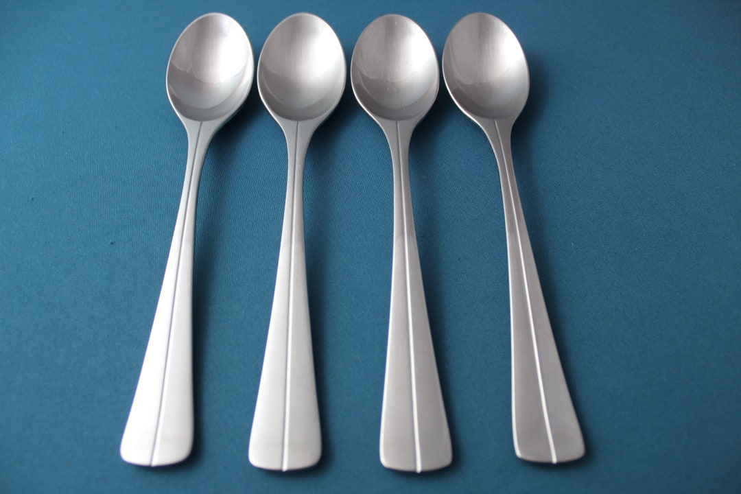 4 Place Oval Soup Spoons Dansk AXIS Stainless Japan 7 7/8" - Etsy