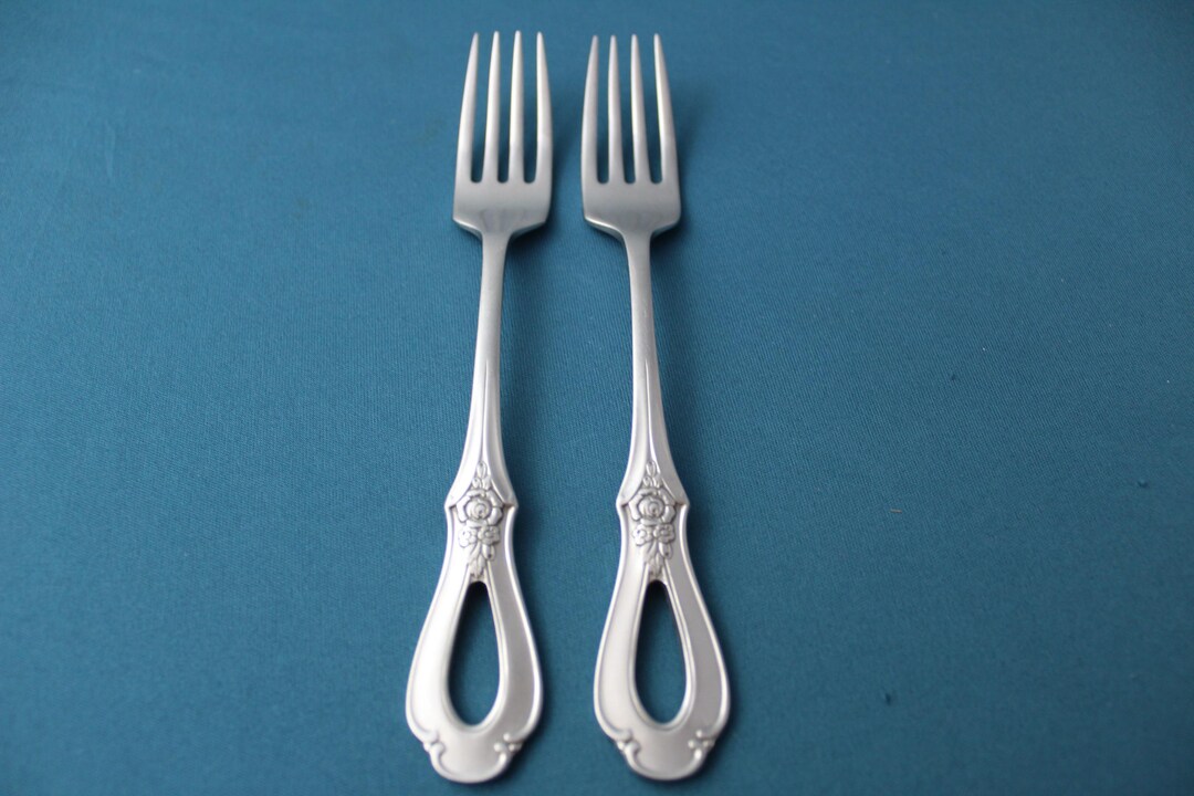 2 Dinner Forks Oneida TOUJOURS Stainless Cube Mark 7 1/4" - Etsy