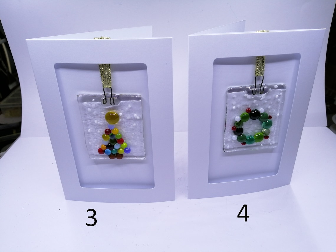 Fused Glass Christmas Card - Etsy UK
