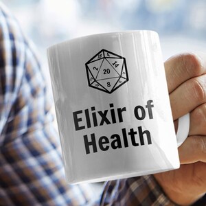Elixir of Health Mug 11oz 15oz Novelty Gift D&d Mug Dnd Mug Dnd Coffee ...