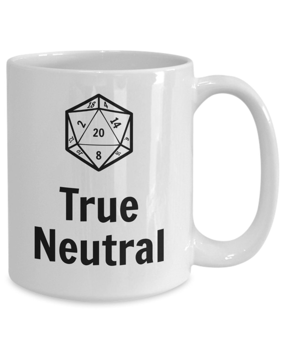 True Neutral Mug D&D Mug D20 Dice Pathfinder Dungeons and Dragons Mug D ...