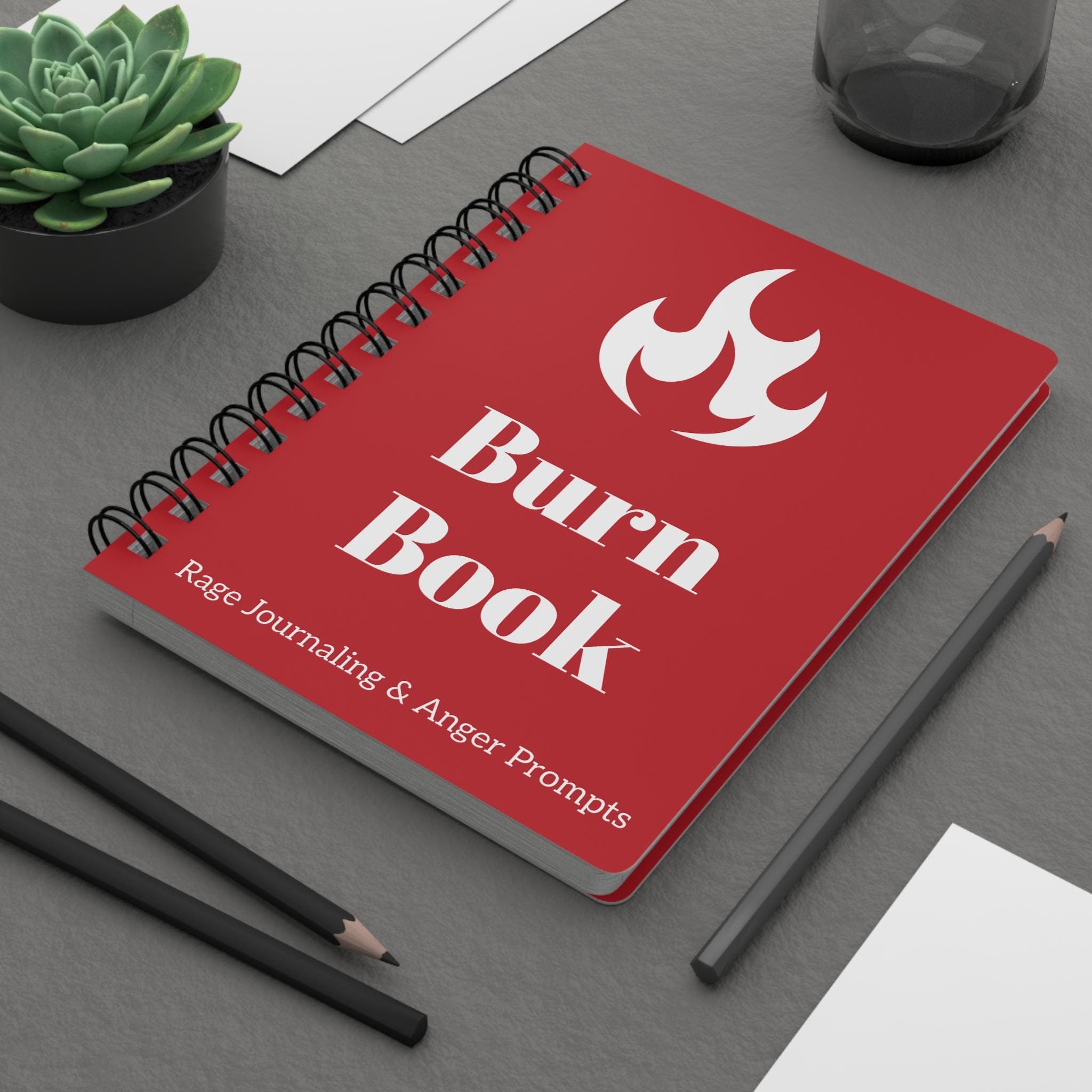 Burn Book Anger Management Journal Spiral 5x7" Venting Notebook Anger ...