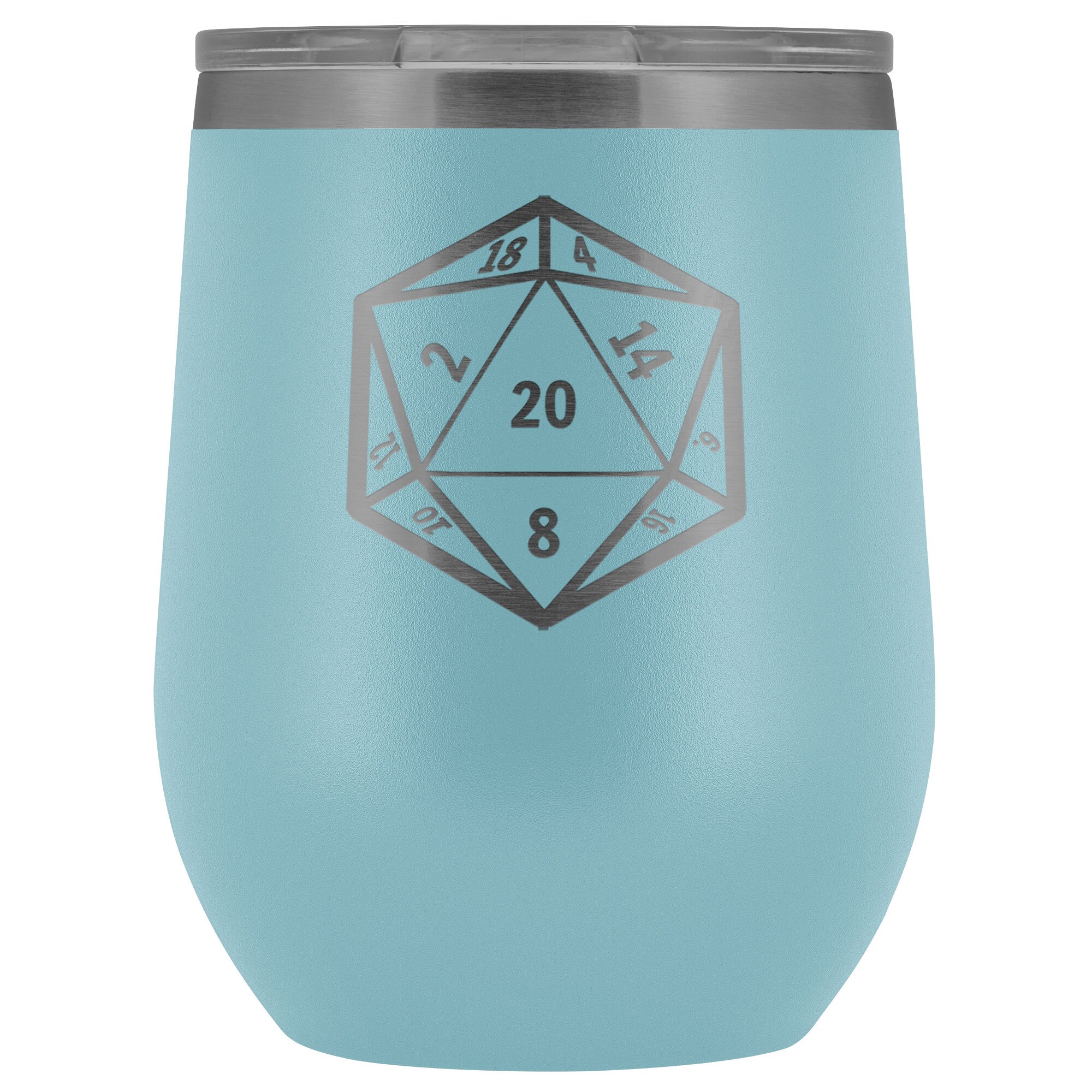 D20 Wine Tumbler Engraved Stemless 12oz Novelty Gift Dnd - Etsy