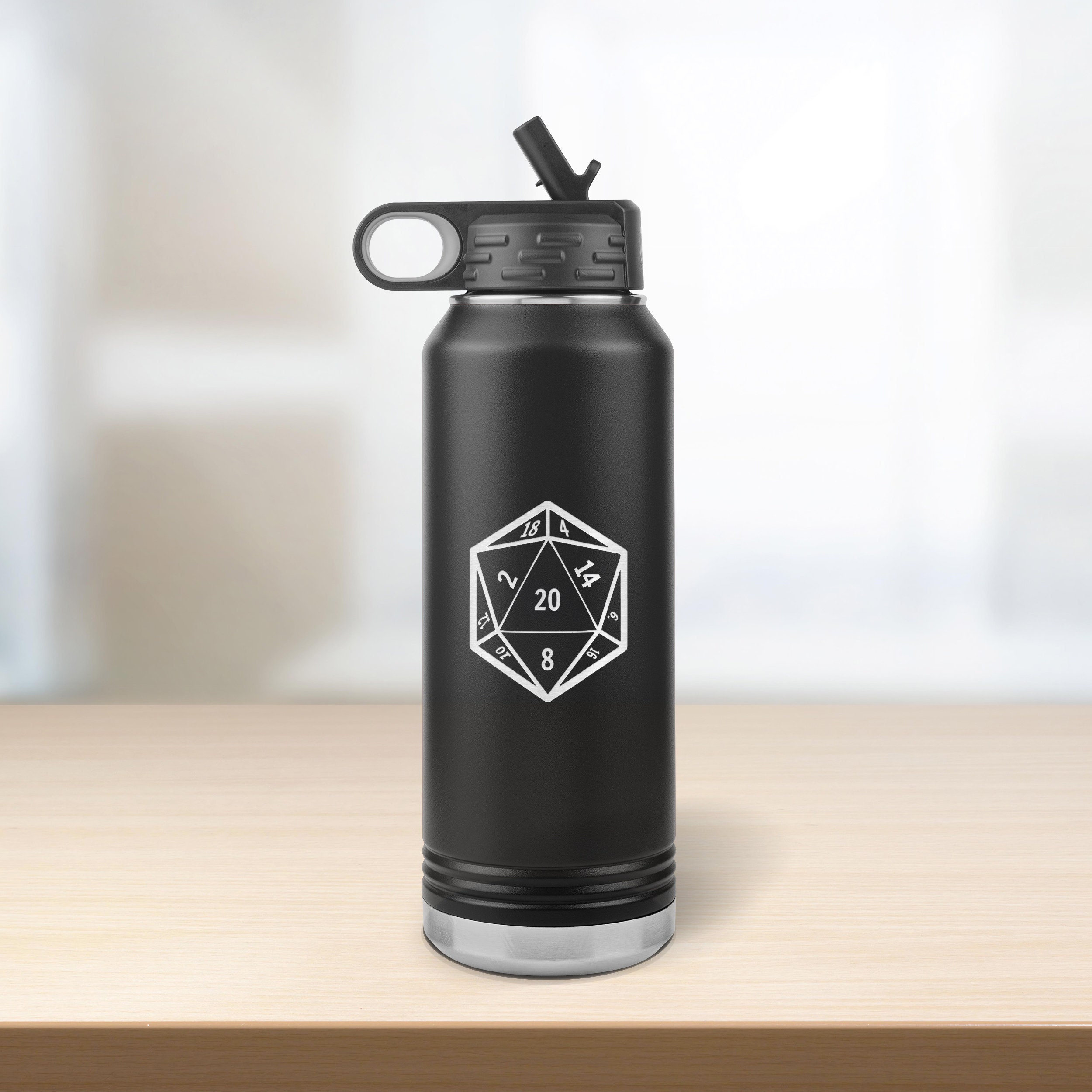 D20 Water Bottle Tumbler 32oz Novelty Gift D&d Water Bottle Tumbler Dnd ...