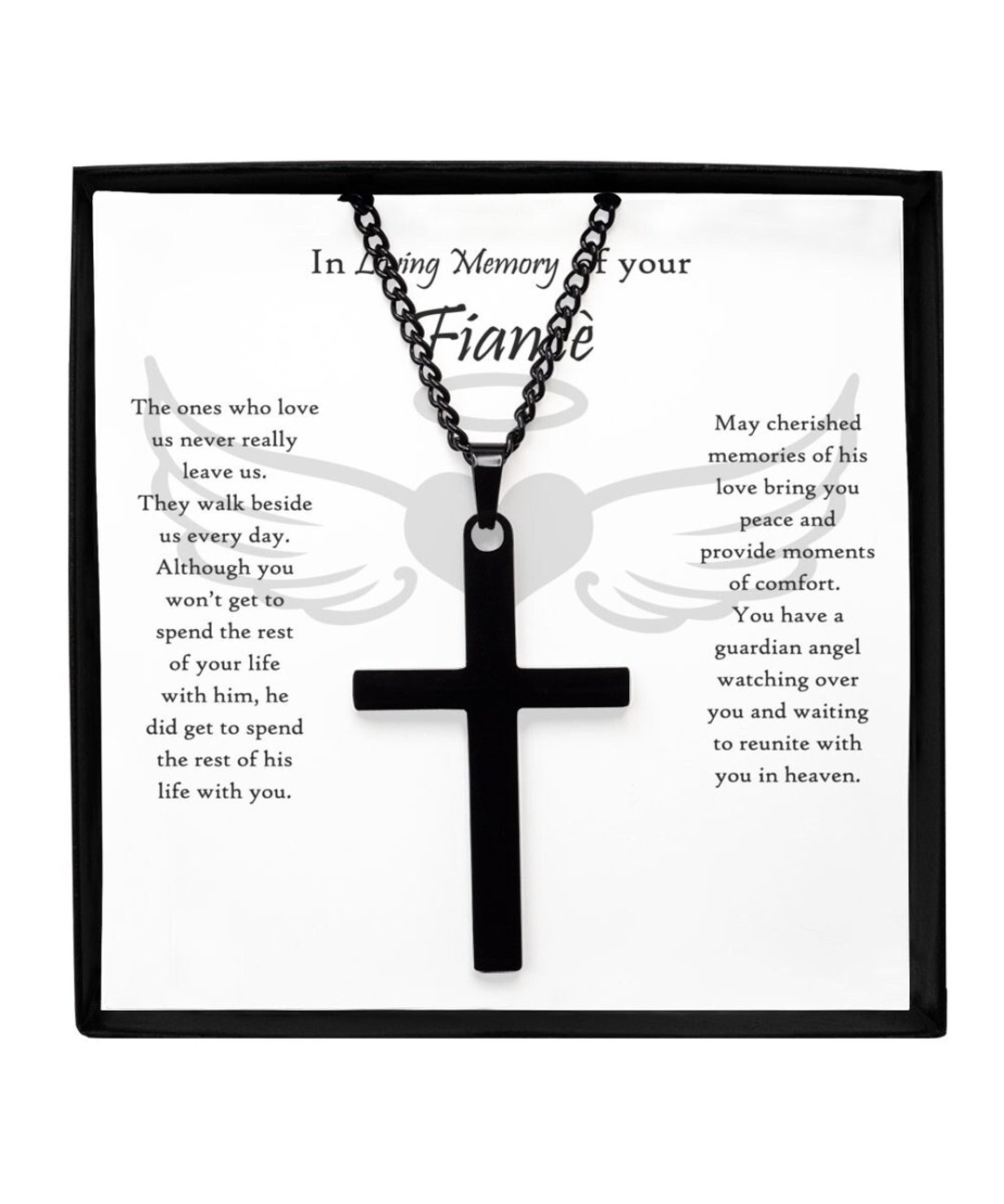 Loss of Fiance Necklace Cross Lgbtq Gay Sympathy Gift Memorial - Etsy