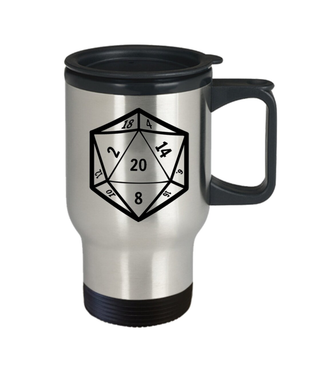 D20 Travel Mug 14oz Dice D&D Mug Pathfinder Dungeons and Dragons Travel ...