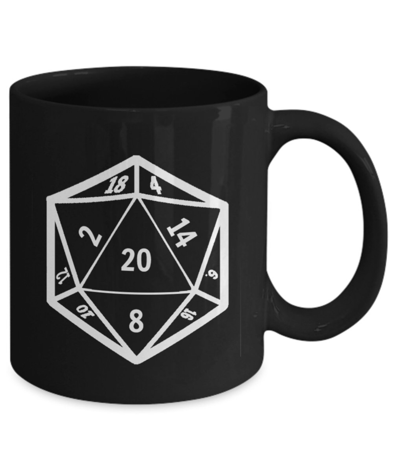 D20 Black Mug D&D Pathfinder Tabletop Gaming Gamer 11oz 15oz - Etsy