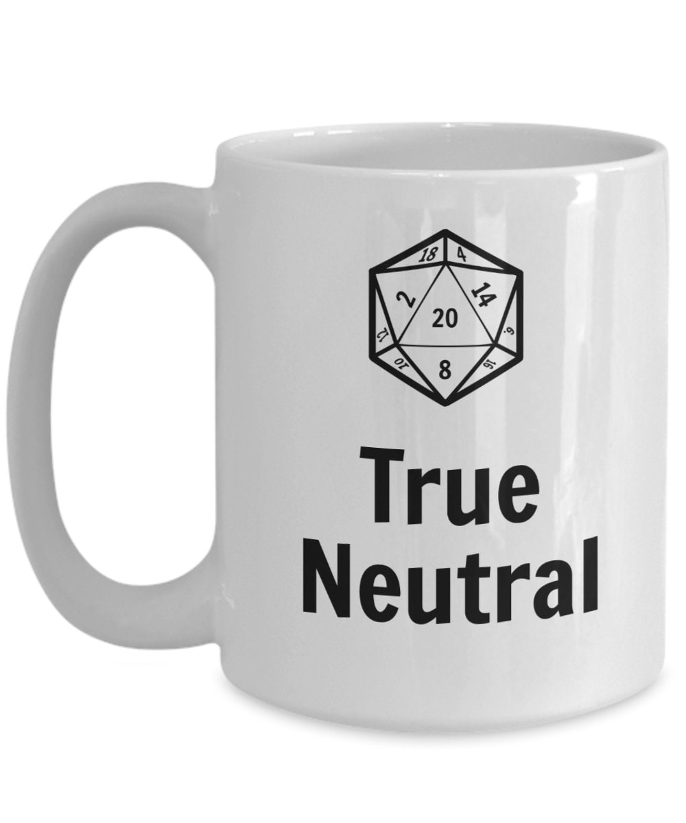 True Neutral Mug on Nobody's Side D20 Dungeons and Dragons - Etsy