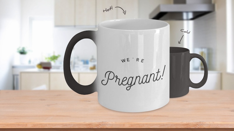 We're Pregnant Mug Color Changing 11oz Novelty Gift Were Pregnant Mug ...