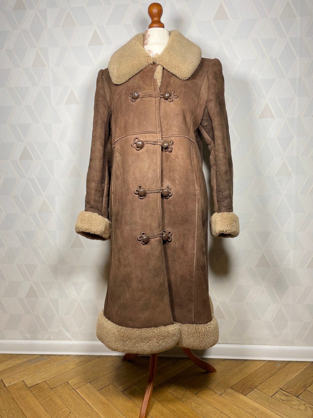 Rare! Vintage Mens Afghan 1960/1970 Sheepskin Bohemian Hippie Fur Coat ...