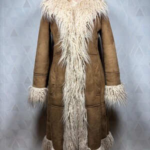Penny Lane Styled 70s Coat Afghan Faux Suede&faux Fur Trimmed Iconic Coat Size M_ - Etsy