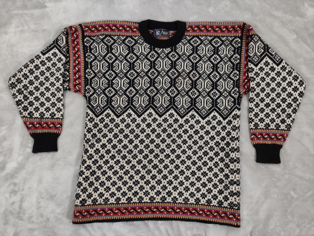 Vintage Norwegian Pure New Wool Sweater Wool Jumper Scandinavian ...