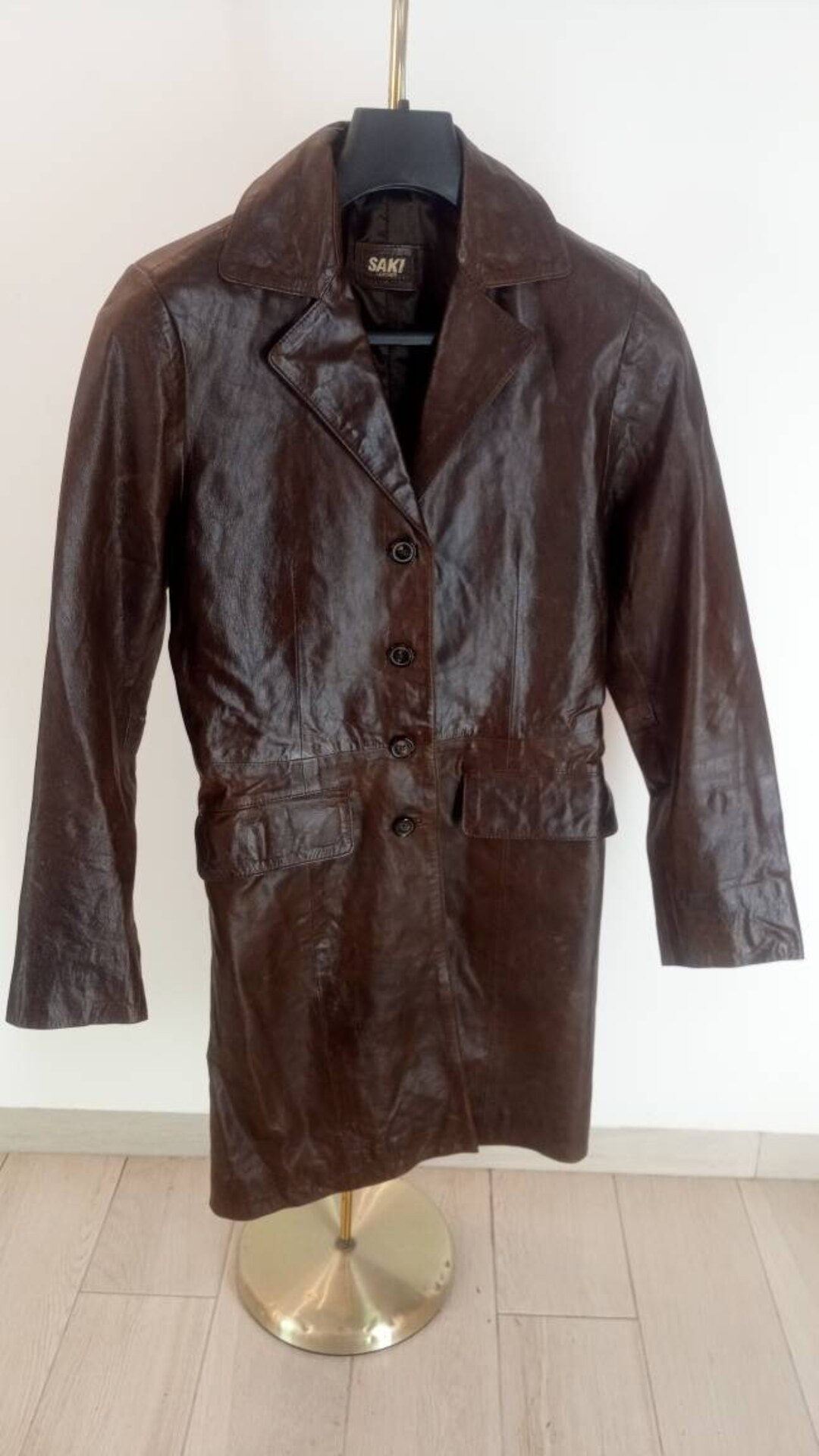 SAKI * Leather Vintage Brown Womens Coat Size 34 - Etsy