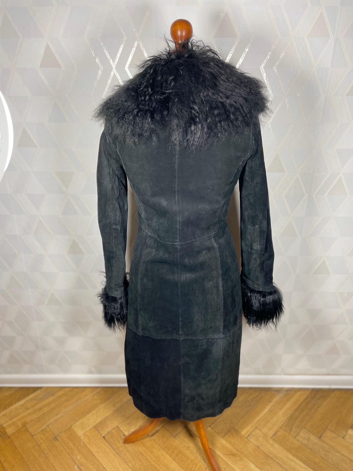 Vintage Penny Lane Long Suede and Real Mongolian Fur Afgan Real Leather ...