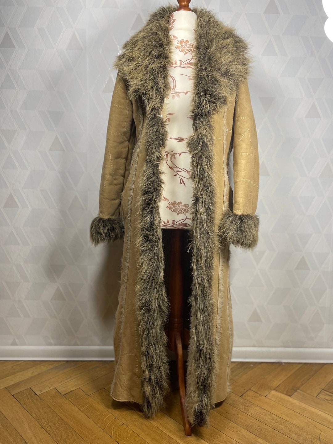 Penny Lane_ Inspired 70s Coat Interestingly Stitched Groovy Full Lenth ...